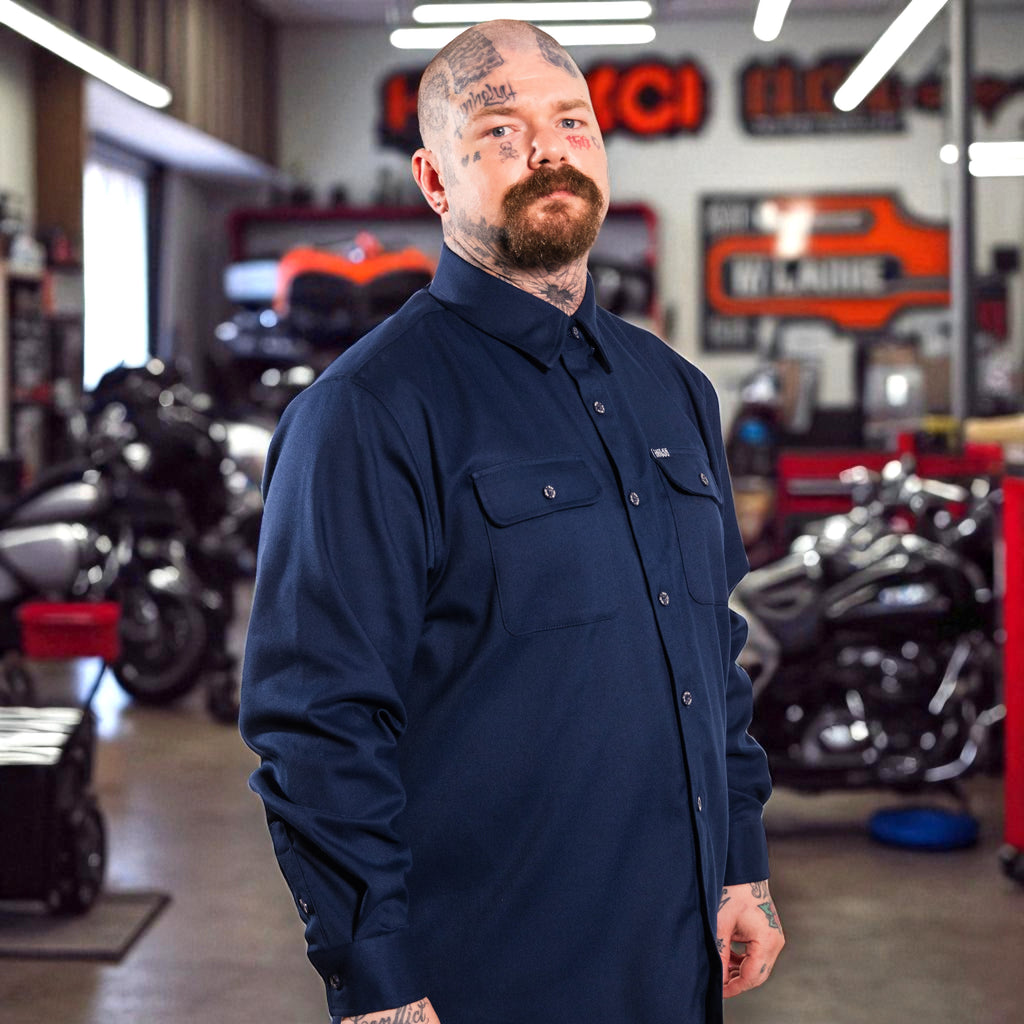 Men's Blue Collar Series Flannel | Navy Blue Work Shirt by Hales ...